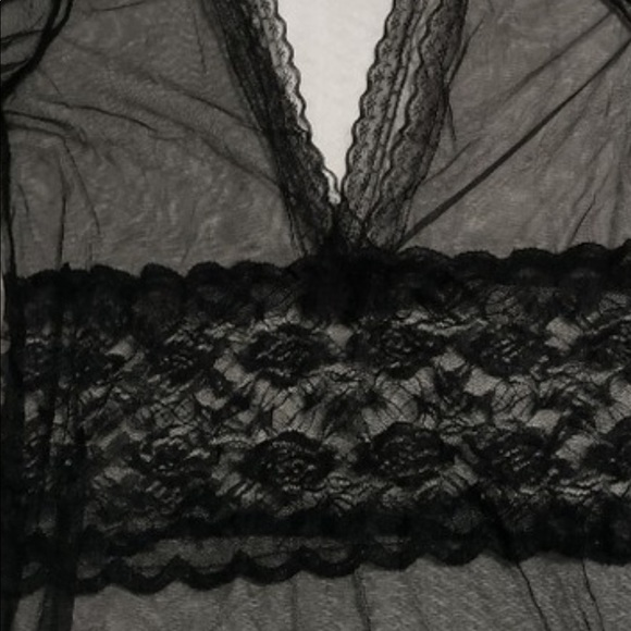 Intimates & Sleepwear | Sexy Long Lace Sheer Night Dress W Gstring Nwt ...